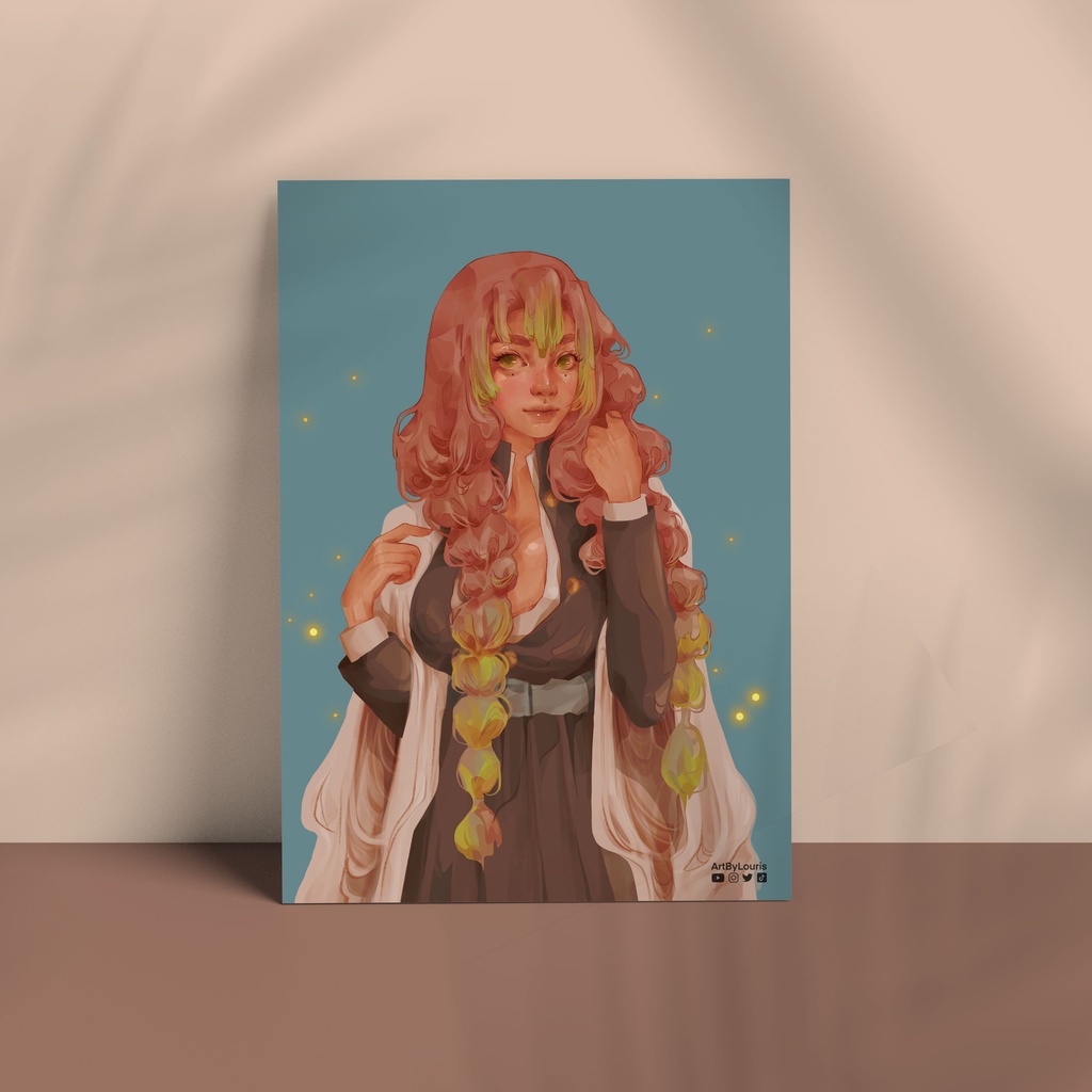 Mitsuri Kanroji of Demon Slayer in my art style | A5 Print Size ...