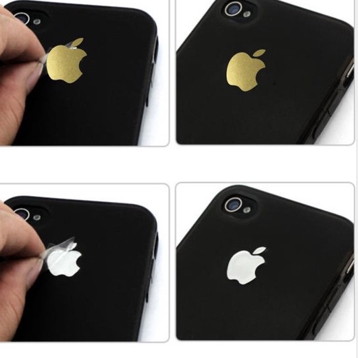 Apple iphone logo sticker small size 1,7cm x1,4cm. contains 4 stickers ...