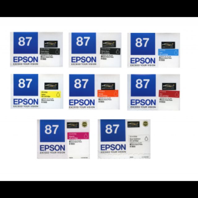 Printer inks 87 ink T087020 Gloss Optimizer Orange Magenta Cyan Red ...