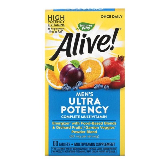 Nature's Way, Alive! Men's Ultra Potency Complete Multivitamin, 60 ...