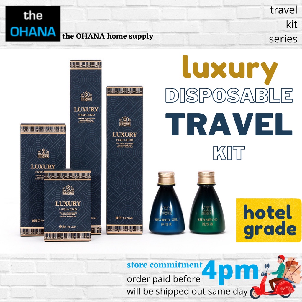 Luxury Grade Disposable Travel Kit Hotel Bathroom Amenity Kit (6 items ...