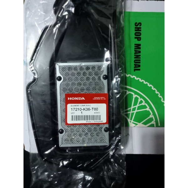 Air Cleaner Element ,Honda Genuine., Click 125.,V1/V2., Click 150.,V1 ...