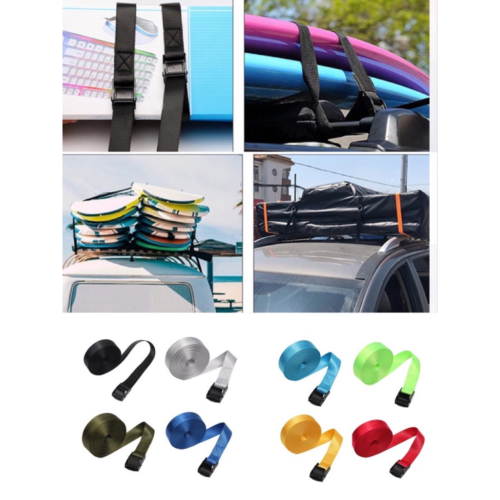 Car Tension Rope Tie Down Strap Nylon Webbing Bike Luggage Bag Cargo ...