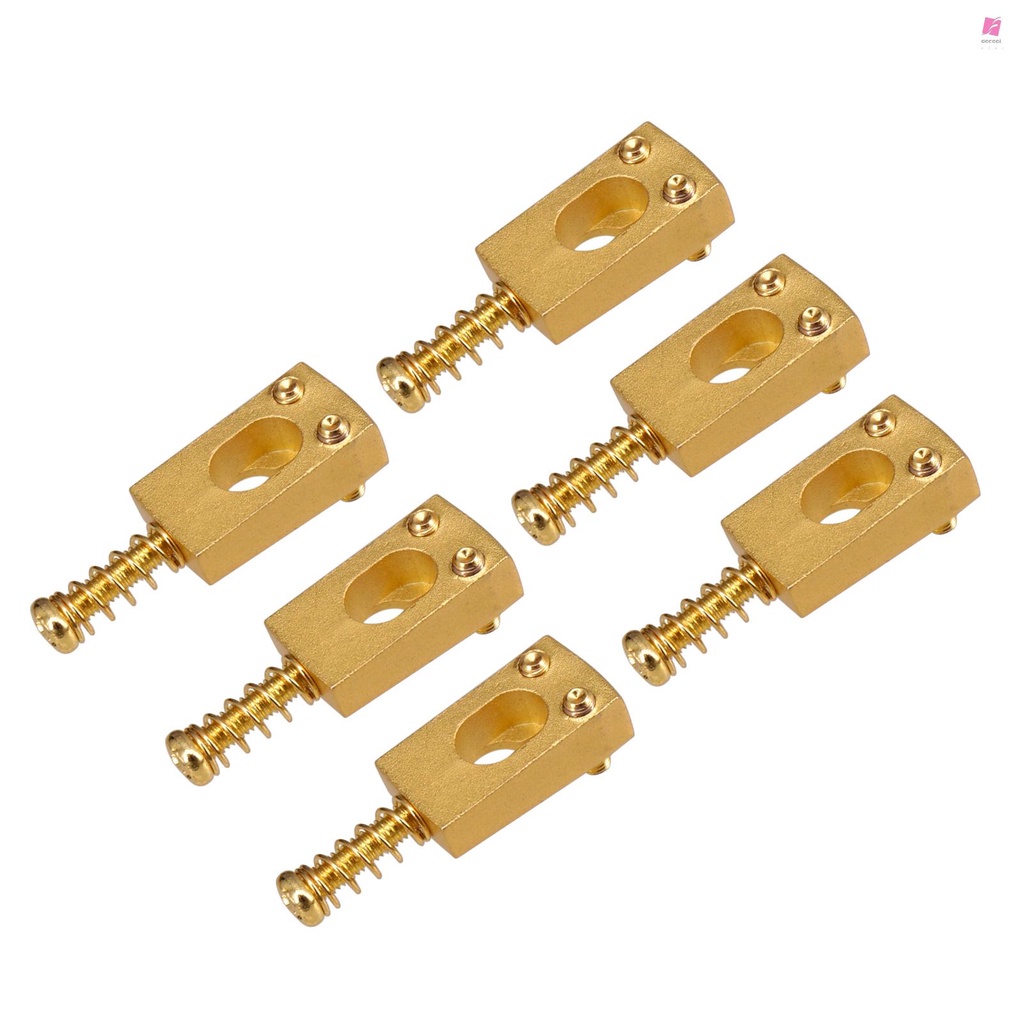 {dole} 6pcs Vintage Brass Guitar Bridge String Saddles Electric Guitars