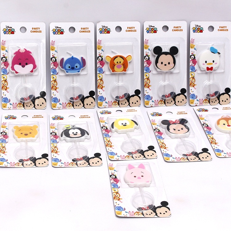 Mini Birthday Candles Birthday Cake Candles with Base Cartoon Cute ...