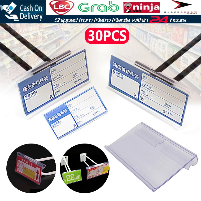 【Fast Delivery】30pcs PVC Price Tag Sign Label Display Hanging Holder ...
