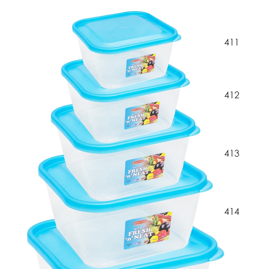 Sunnyware 411 to 414 4pc Set Keep it Fresh square Food Keeper ...