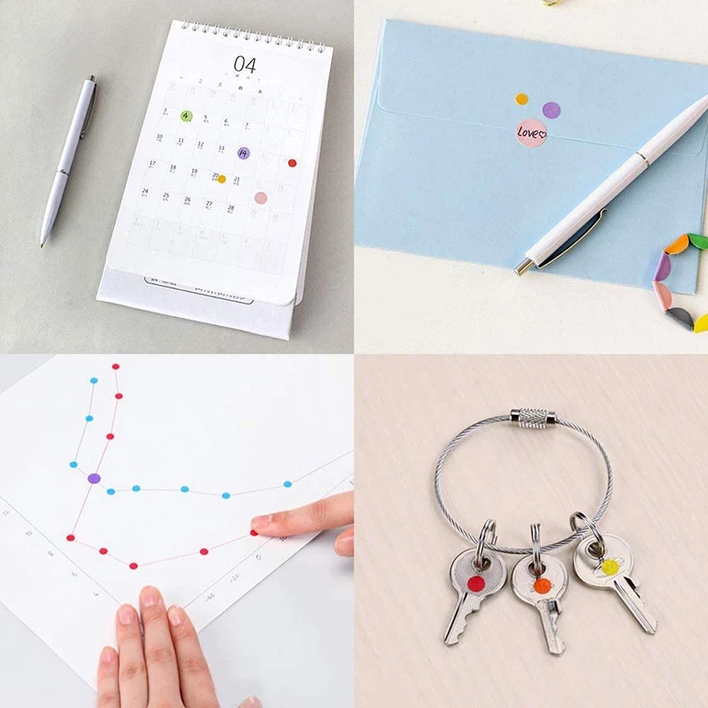 70Pcs/Sheet 10 Colors Color Sticker 19mm Coded Adhesive Label Dot ...