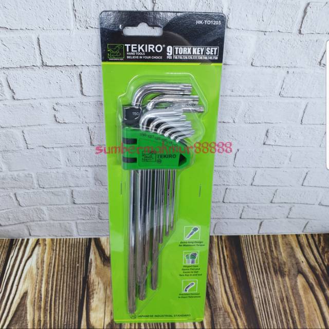 Torx star l key set 9 pcs long tekiro without holes | Shopee Philippines
