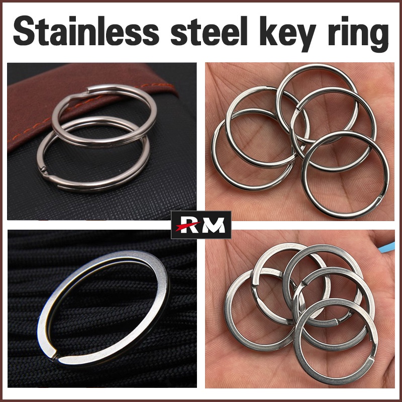 10/20PCS 304 Stainless Steel Key Rings Key Holder Keychain Clasp Keyfob ...