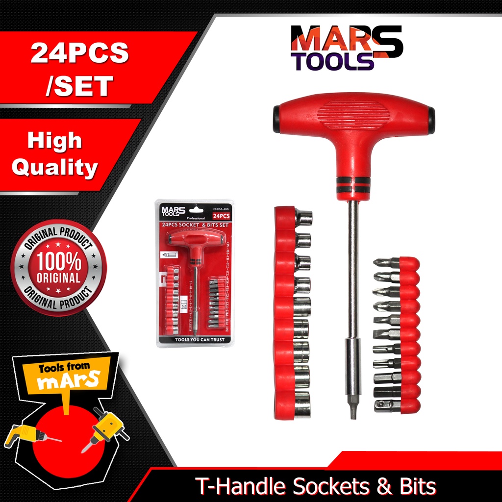 MARS TOOLS T- Handle Bit and Socket Set 24PCS/SET TFM | Shopee Philippines