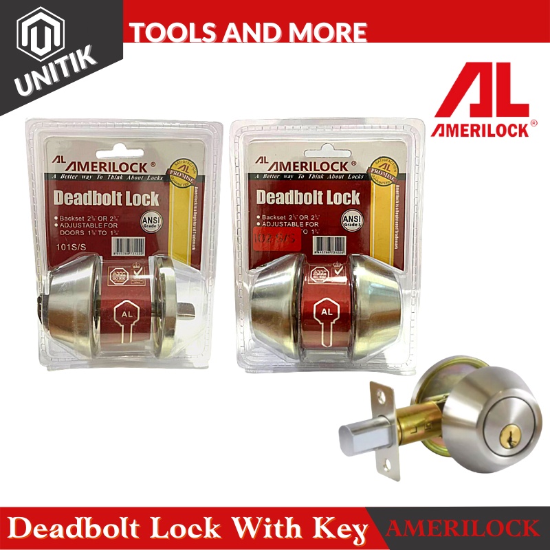AMERILOCK Deadbolt Lock Latch With Key Wood Door Double Lock | Shopee ...