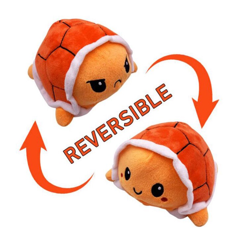 Reversible Turtle Plush Kids Soft Gift Plushie Plush Toy Animals Double ...