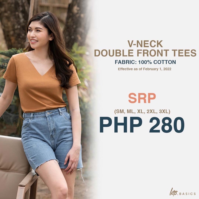 HTP Basics Double Front Vneck (Cotton) | Shopee Philippines