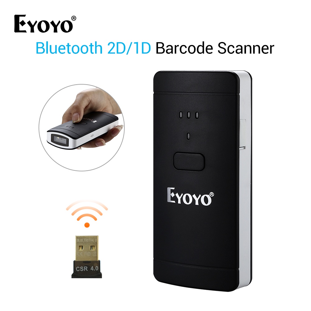 Eyoyo EY-002S 1D/2D BarCode Reader, Bar code Scanner Bluetooth Portable ...
