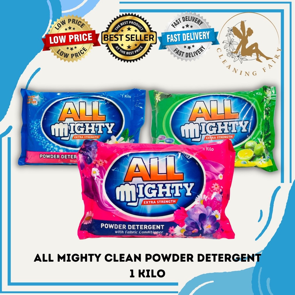 All Mighty Clean Powder Detergent 1kg Pink with Fabric Conditioner ...