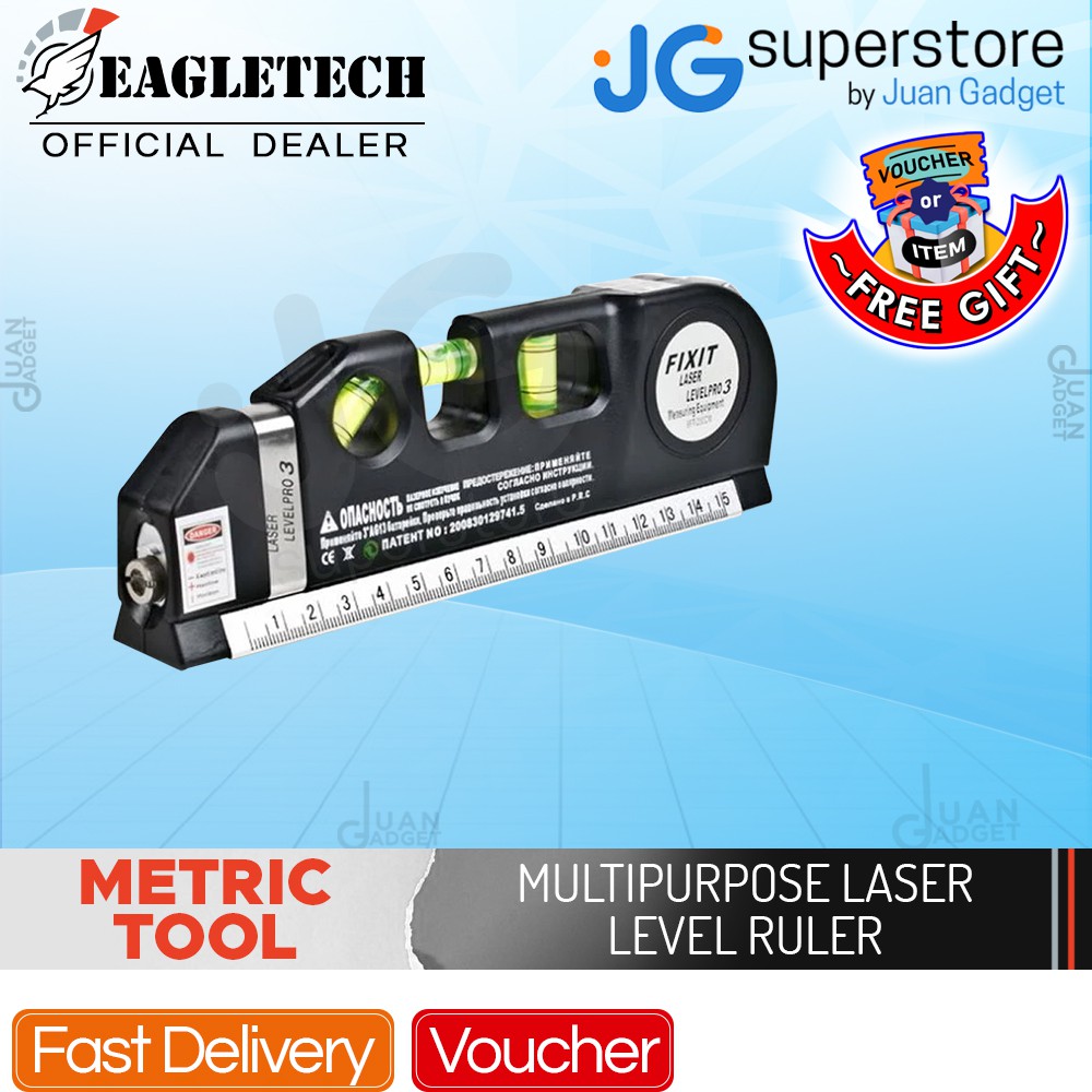 Eagletech Multipurpose Laser Level Ruler Tape | JG Superstore | Shopee ...
