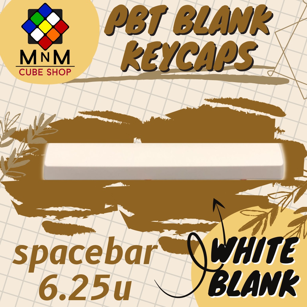 PBT White Blank Keycaps for Mechanical Keyboards Non-Backlit Non-Double ...