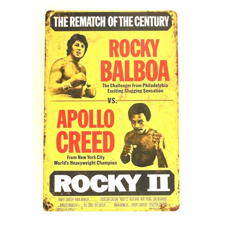 New Rocky II Movie Tin Metal Poster Sign Man Cave Vintage Ad Balboa ...