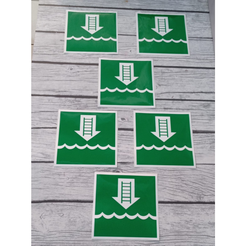 Safety SIGN Lamination Sticker WITHOUT TEXT EMBARCATION LADDER/Safety ...