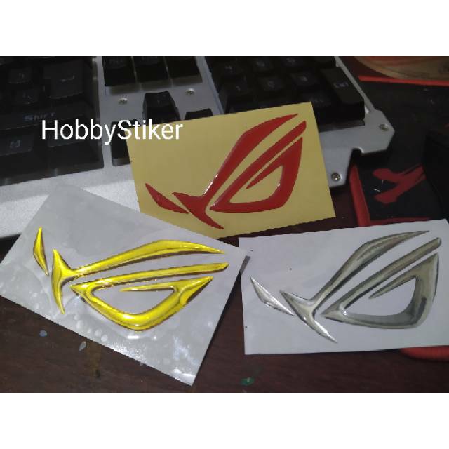 Asus ROG Republic of gamer embossed stickers for cellphones and laptops ...