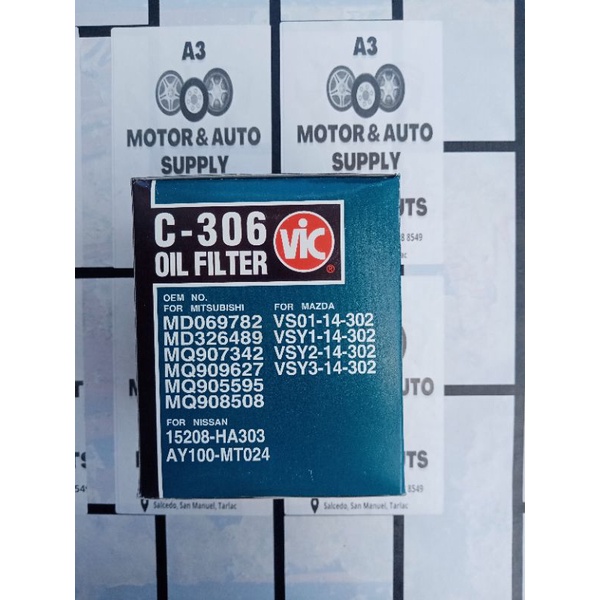 VIC OIL FILTER C-306 PAJERO/ ADVENTURE/ L300/ STRADA/ STAREX. | Shopee ...