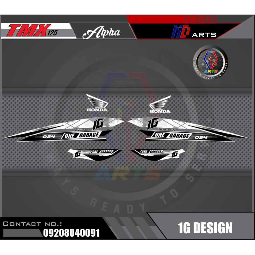 TMX 125 Alpha "1G Design" : Customized Motorcycle Decals, Laminated, NO ...
