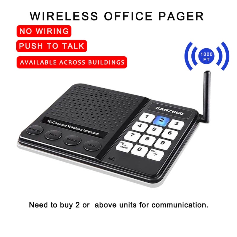 Intercom 10 Channel Wireless intercom 1000FT Long Range distance ...