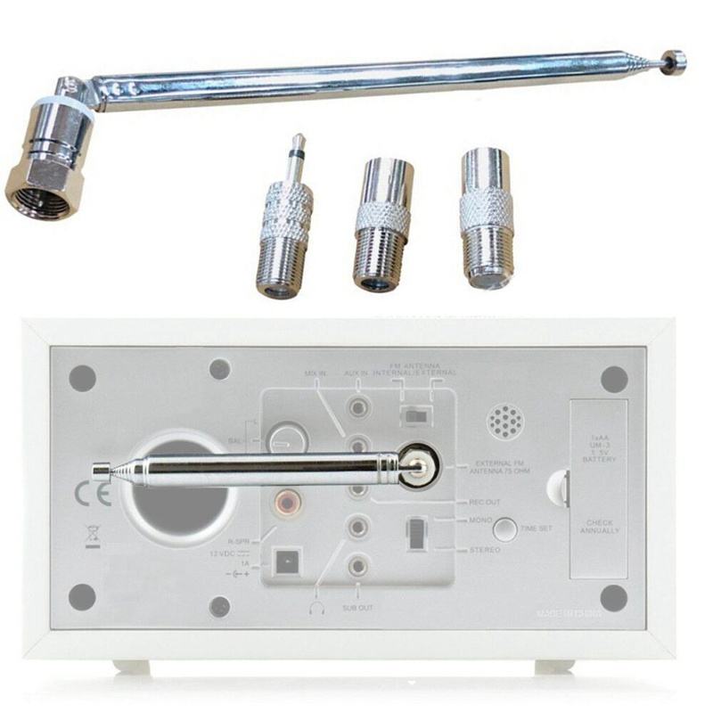 Rod Antenna 3.5mm Adapter FM Radio Antenna Replacement Telescopic Screw ...