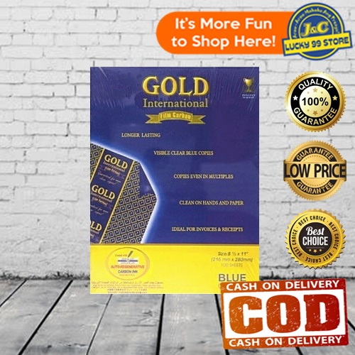 Gold International Film Carbon Paper Blue Carbon Long Size 100 Sheets ...