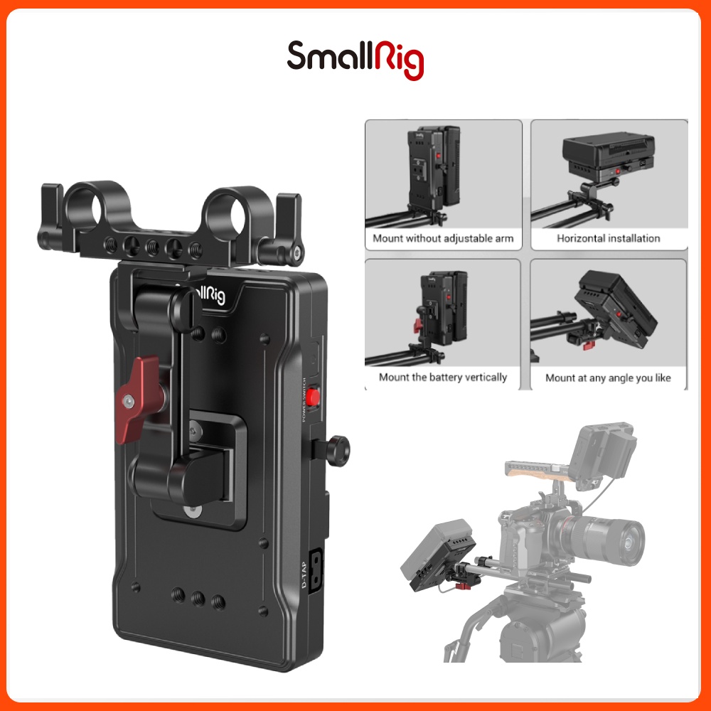 SmallRig Universal V Mount Battery Adapter Plate with Adjustable Arm ...