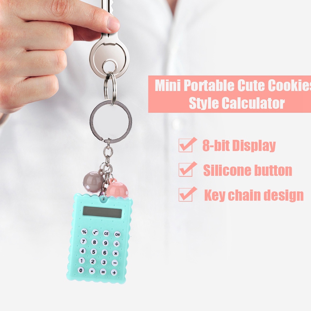[READY STOCK] Mini Portable Cute Cookies Style Key Chain Calculator ...