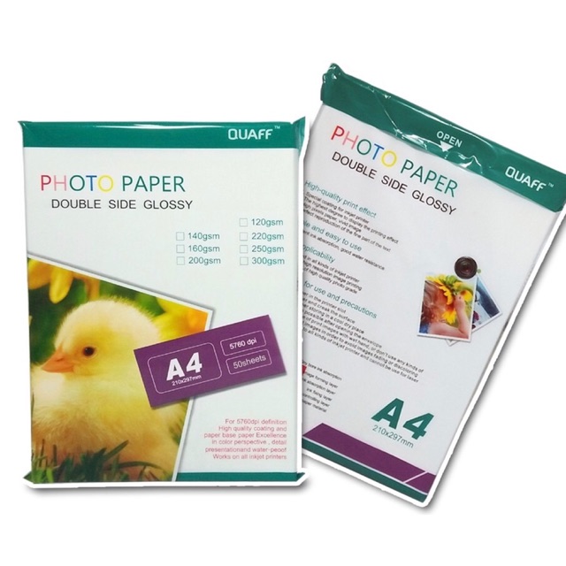 Quaff Double sided photo paper 300gsm a4 size | Shopee Philippines