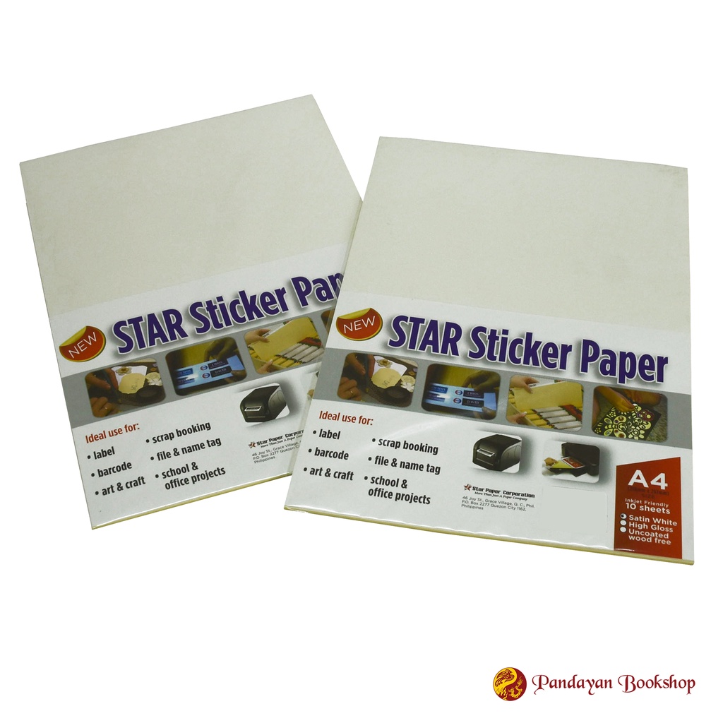 Star Sticker Paper (A4 Inkjet Friendly 10 Sheets/Pack) | Shopee Philippines