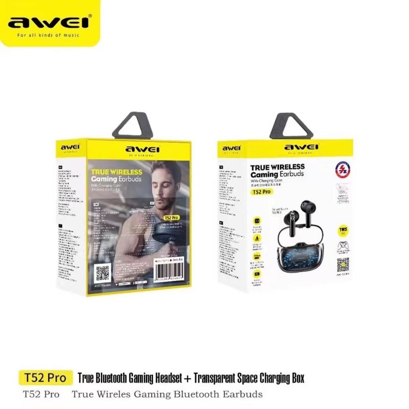 Awei T52 Pro In Ear Wireless Bluetooth Earphone TWS Earbuds with Touch ...