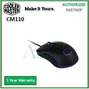 COOLER MASTER CM110 6000 DPI OPTICAL SENSOR GAMING MOUSE | Shopee ...