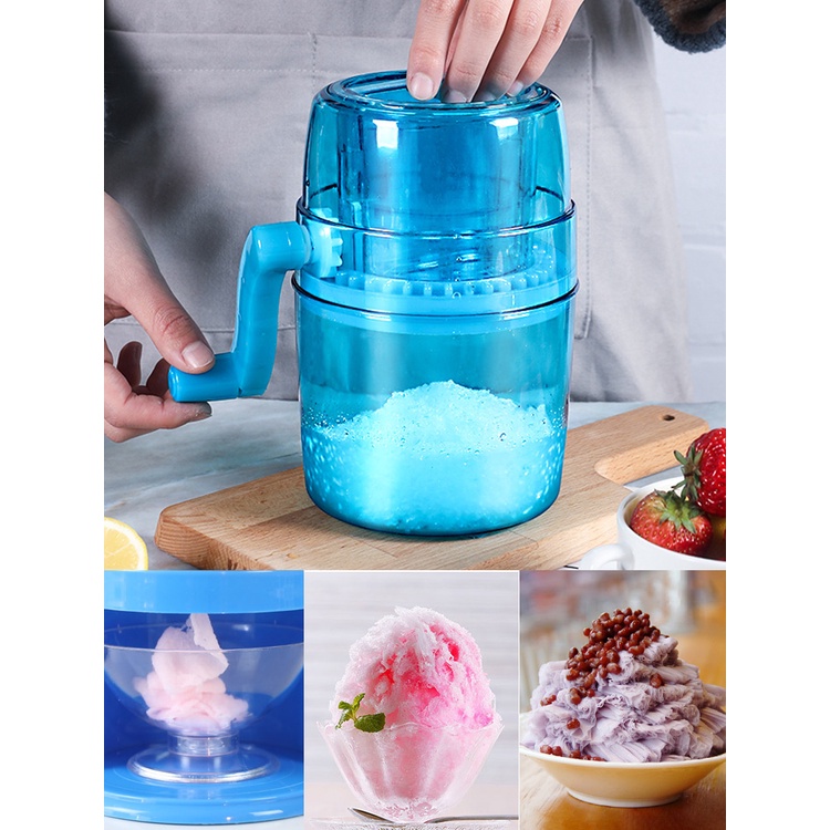 Mini Hand-cranked Ice Crusher Household Shaved Ice Machine DIY Sponge ...