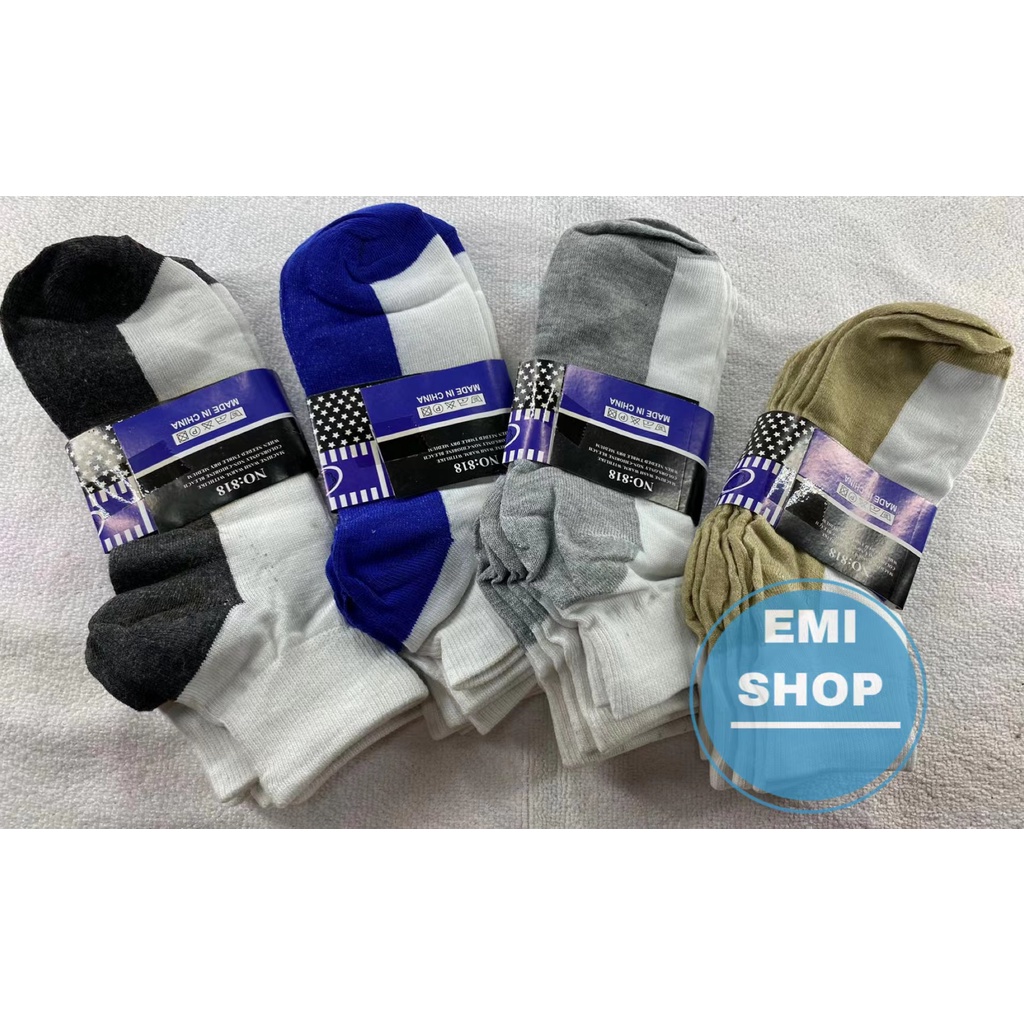 EMI 12Pairs C.s Club Cotton Ankle School Socks Sports Socks For Men 38 ...