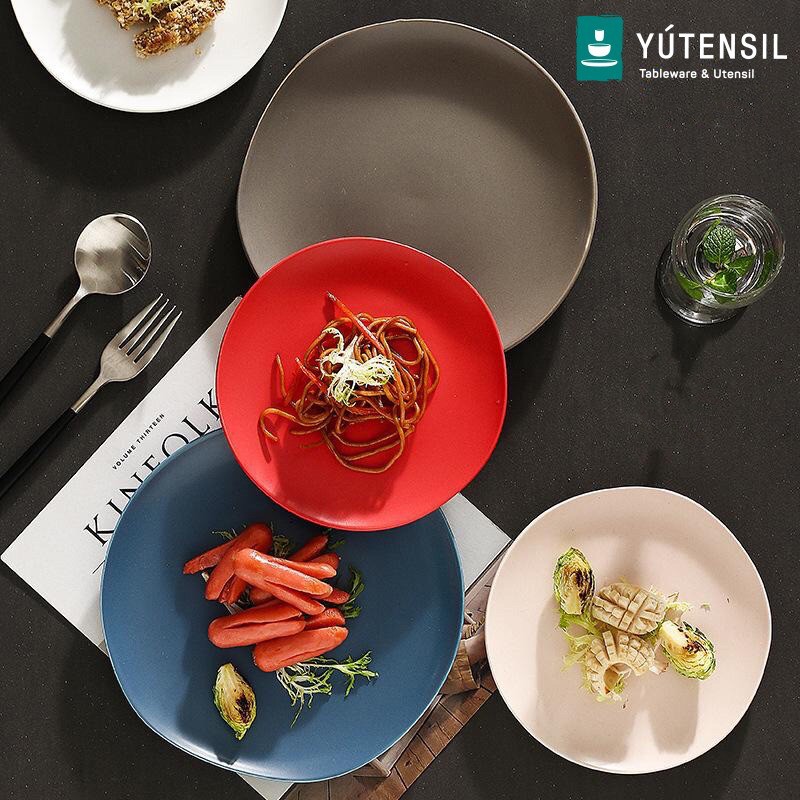 Y Cafe-Style Aesthetic Ceramic Dinner Plate/Aesthetic Plate/Colorful ...