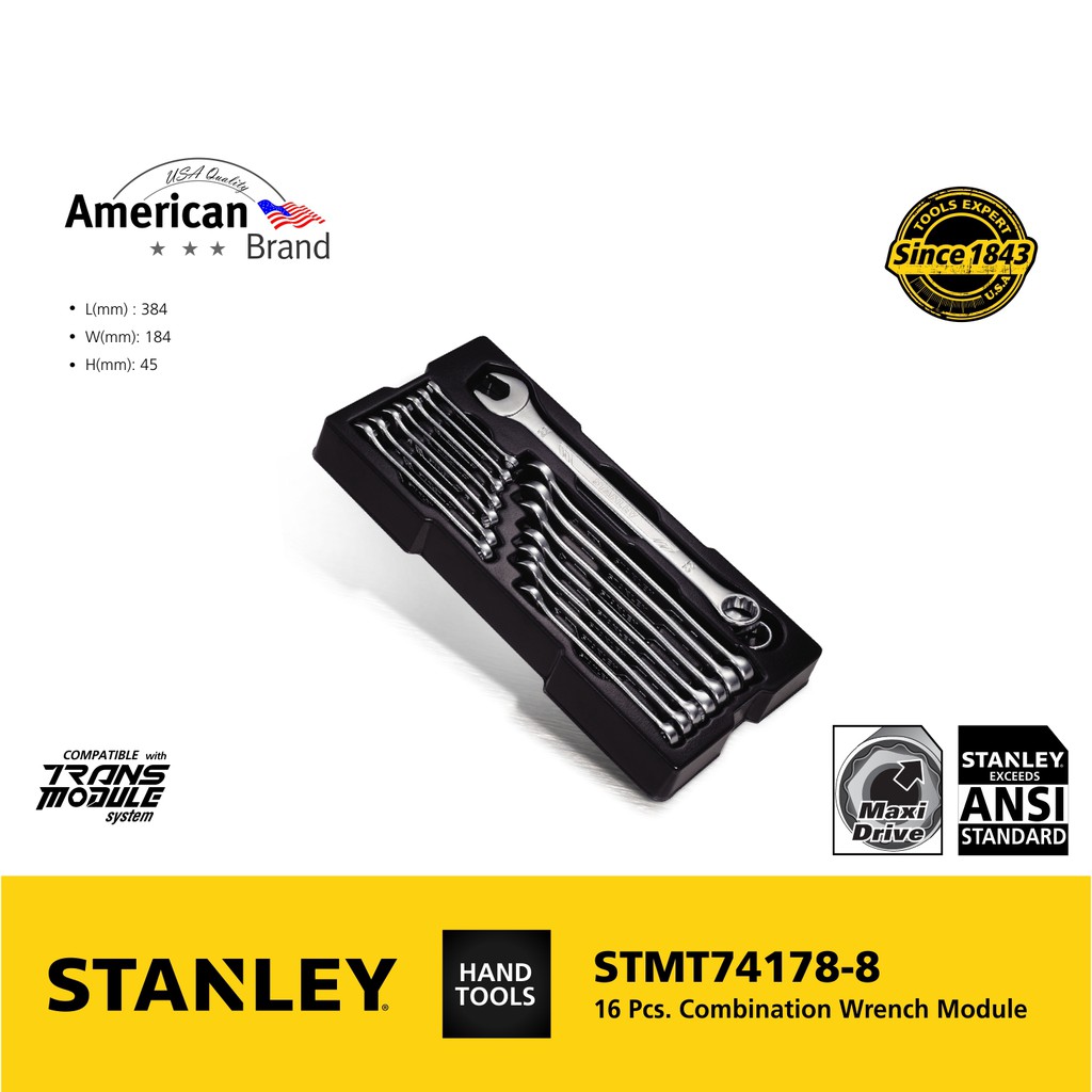 Stanley STSTMT741788 - 16 PCS Combination Wrench Module (CWF) | Shopee ...