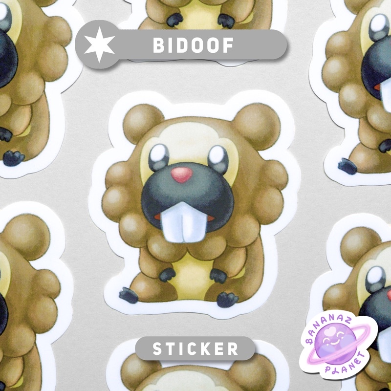 Bidoof | Cute Pokémon Sticker | Die Cut, Vinyl Laminated, Waterproof ...