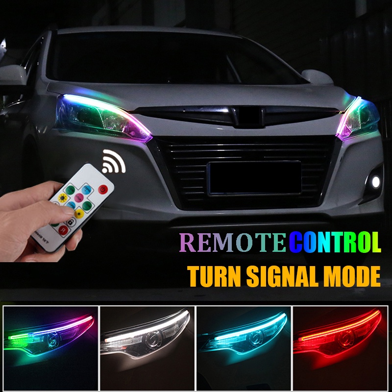 RGB Daytime Running Light DRL Turn Signal Lamp Universal Flexible ...