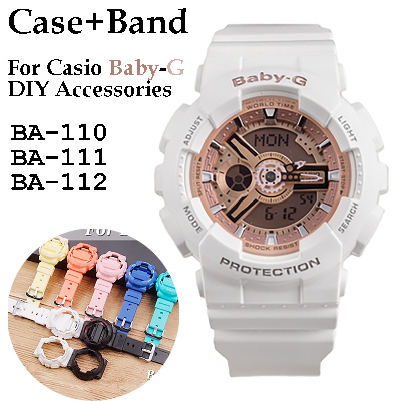 Silicone Strap and Case compatible for Casio Baby-G BA-110/BA-111/BA ...