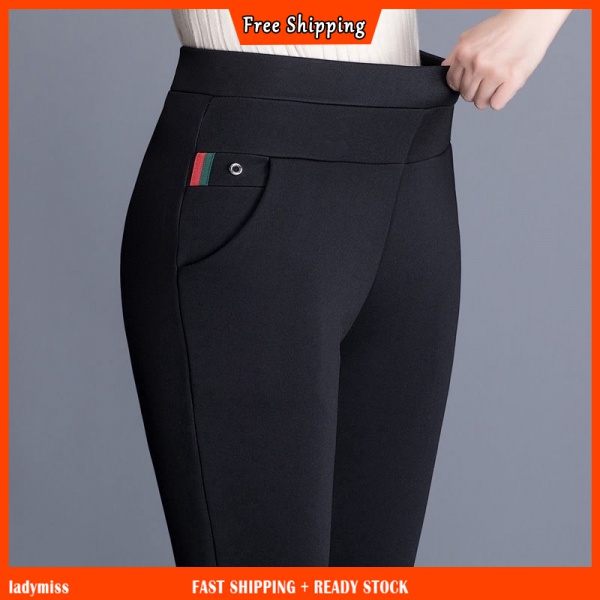 Plus Size M-4XL Long Leggings Pants for Women High Waist Formal Office ...