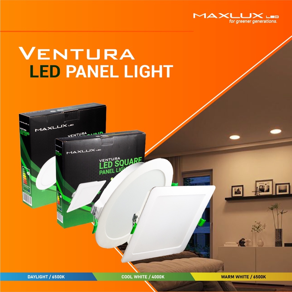 SIRIM APPROVED MAXLUX Ventura 6" 15W LED Panel Light with Built-In LED ...