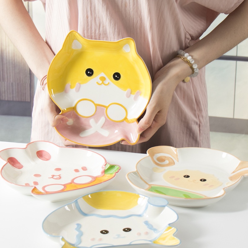 Ceramic Plate Cute Food Plate Rice Bowl Fruit Bowl Salad Bowl Dessert ...
