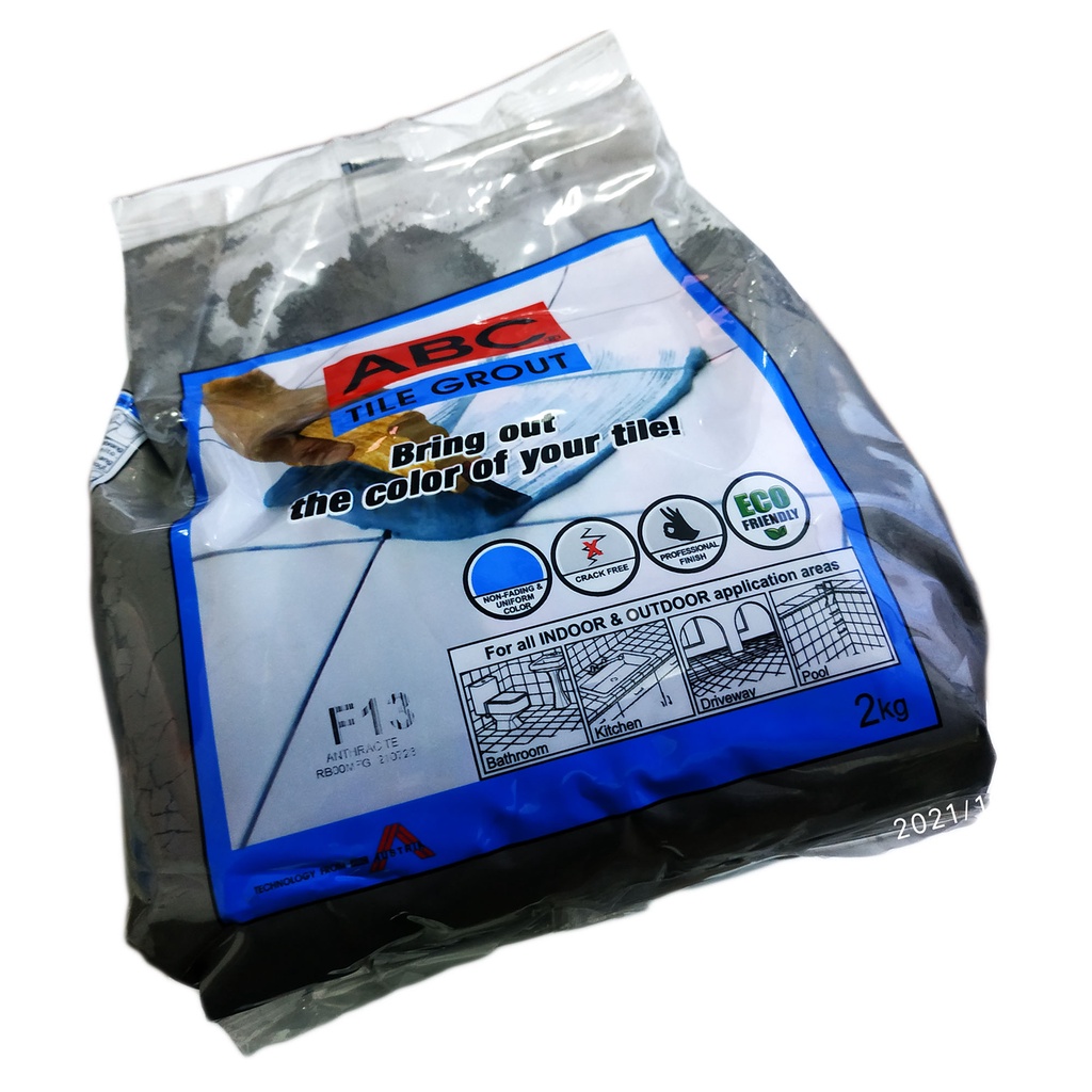 ORIGINAL ABC TILE GROUT F13 ANTHRACITE ( 2 KILOS PER PACK ) | Shopee ...