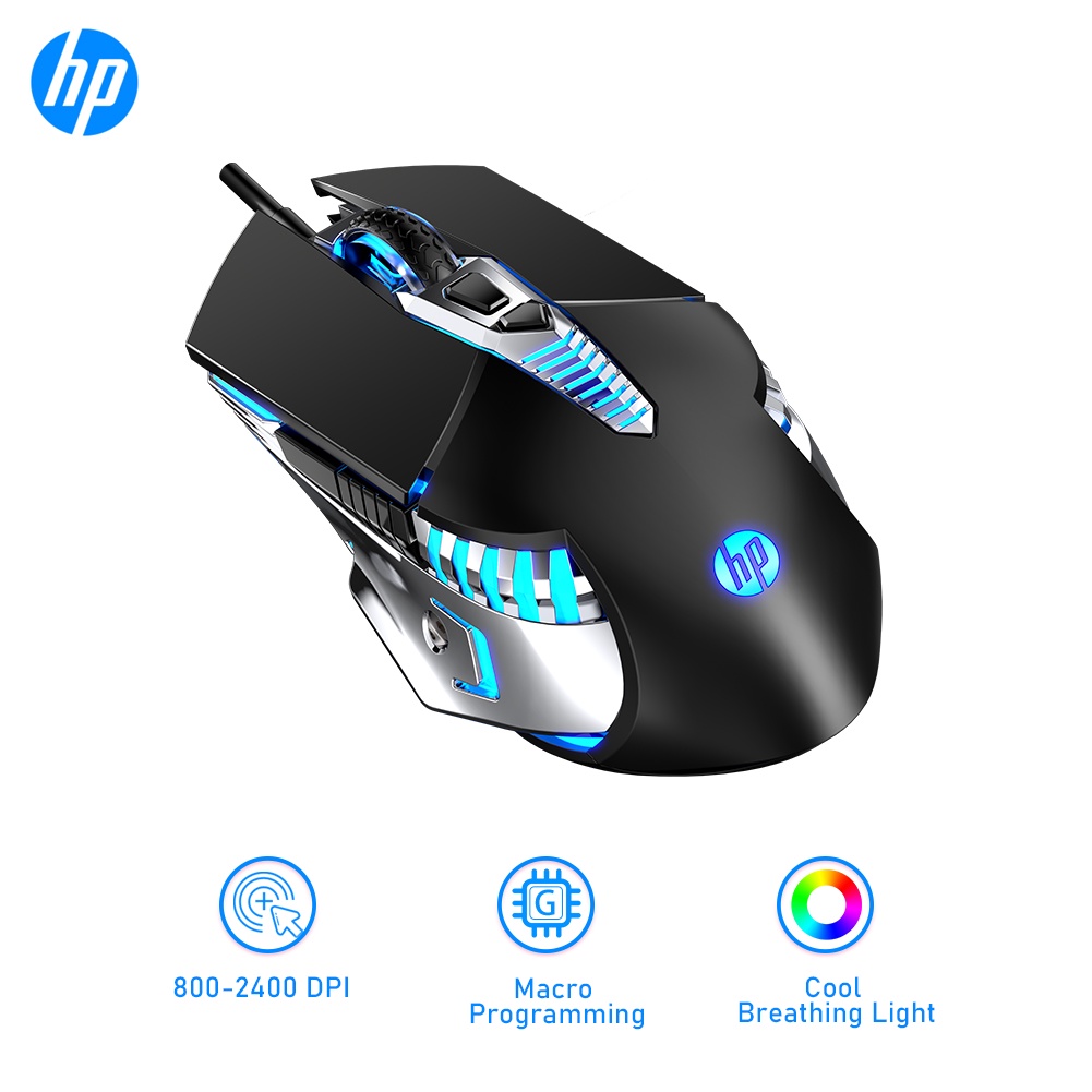 HP G160 Wired Gaming Mouse USB Macro Programming Game Mice Macro 4 DPI ...