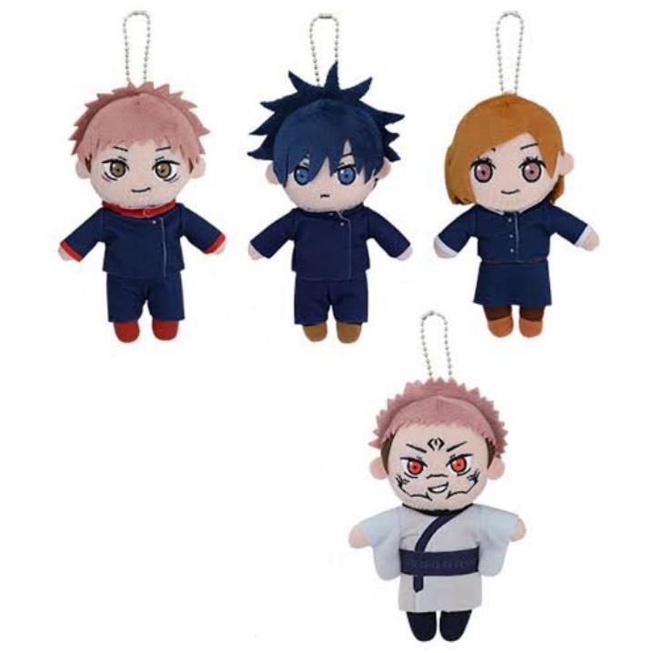 Jujutsu Kaisen - Yuji, Sukuna, Megumi & Nobara Ball-chain Plush ...