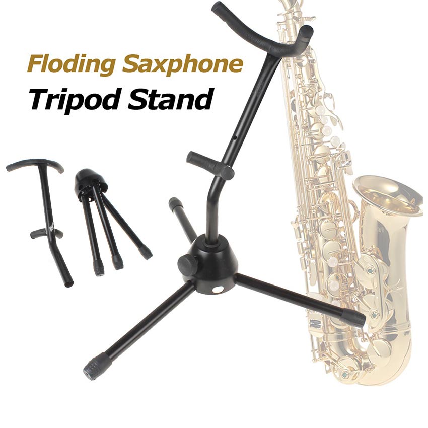 Folding Saxophone Stand Alto/Tenor Sax Rack Adjustable Metal Floor ...